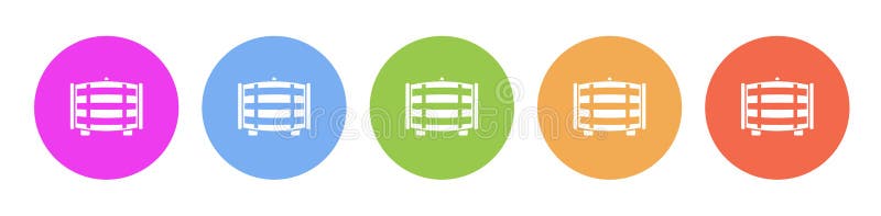 Multi Colored Flat Icons on Round Backgrounds. Barrel, Beer, Cask, Wine Multicolor Circle Vector ...