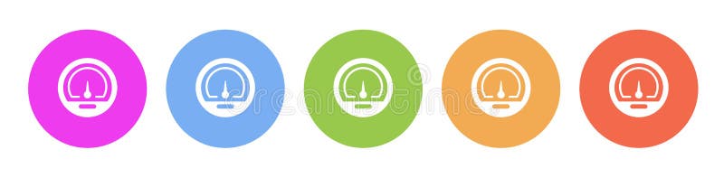 Multi Colored Flat Icons on Round Backgrounds. Dashboard, Limit ...