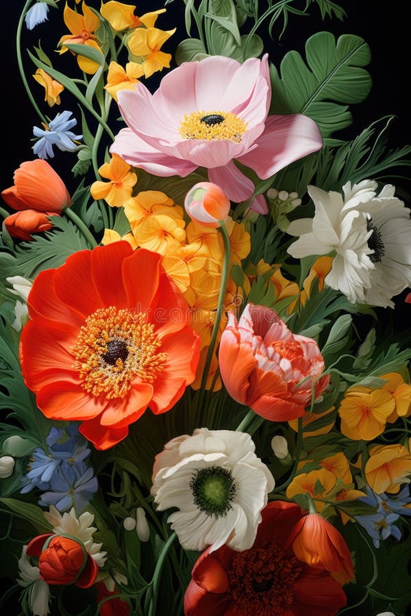 Multi-colored Flower Arrangement Stock Photo - Image of soon, vase ...