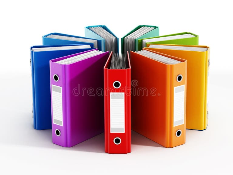 Multi-colored folders stock illustration. Illustration of form - 42413403