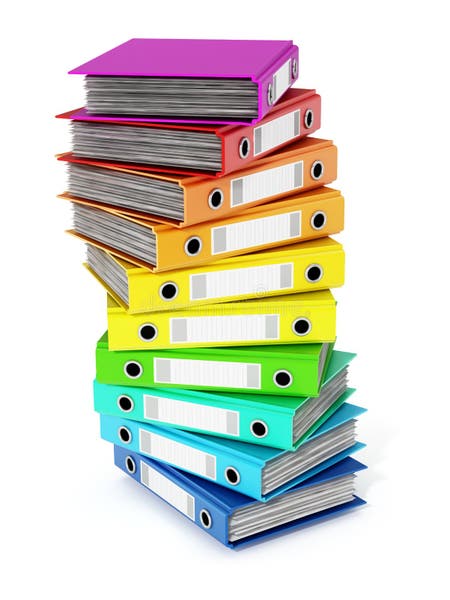Multi Colored Folders Stack. 3D Illustration Stock Illustration ...