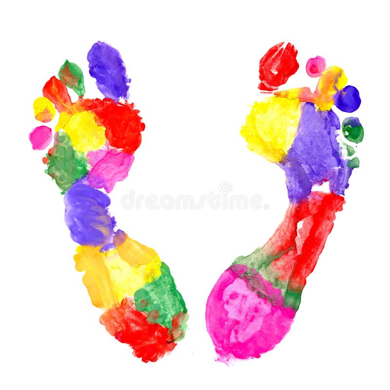 Multi Colored footprints stock photo. Image of biometrics - 19623362