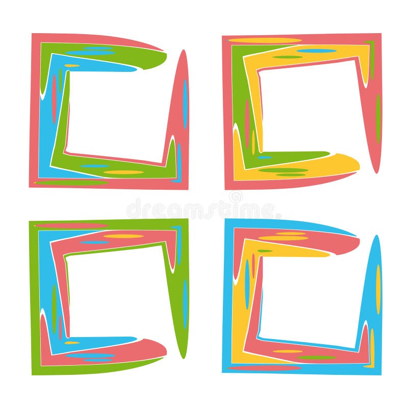 Multi-colored Frames for Children S Photo Album, Title Frame. Vector ...