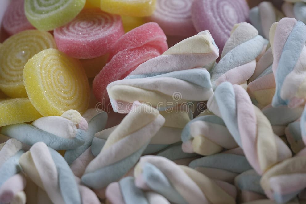 Multi-colored FRUIT FLAVOR Fluffy Marshmallows, Tasty, Colorful ...