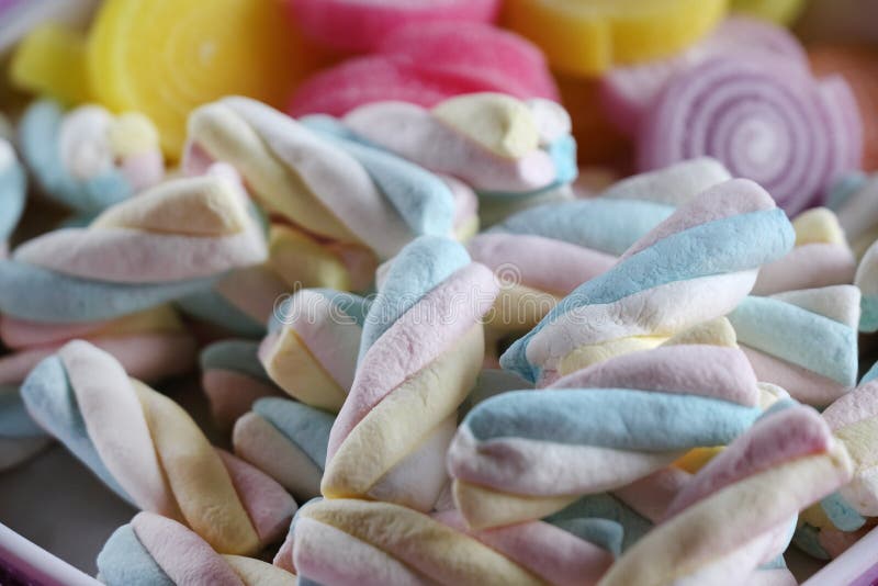 Multi-colored FRUIT FLAVOR Fluffy Marshmallows, Tasty, Colorful ...