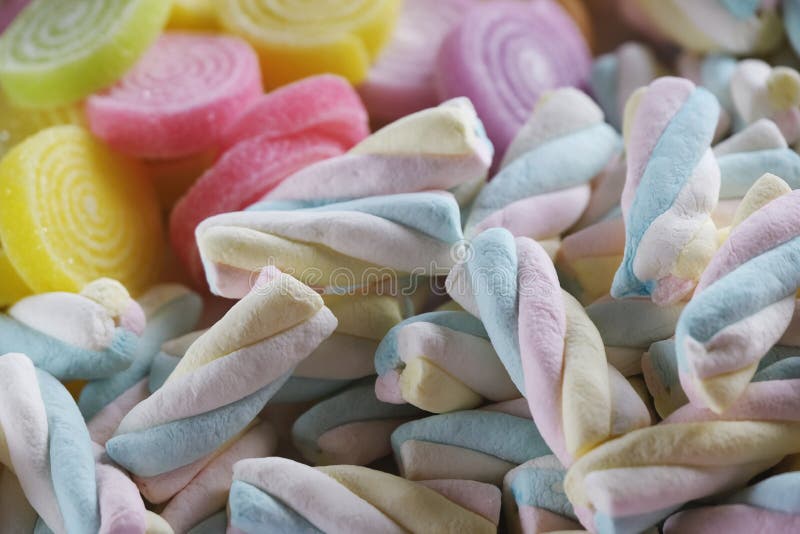 Multi-colored FRUIT FLAVOR Fluffy Marshmallows, Tasty, Colorful ...