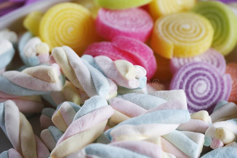Multi-colored FRUIT FLAVOR Fluffy Marshmallows, Tasty, Colorful ...
