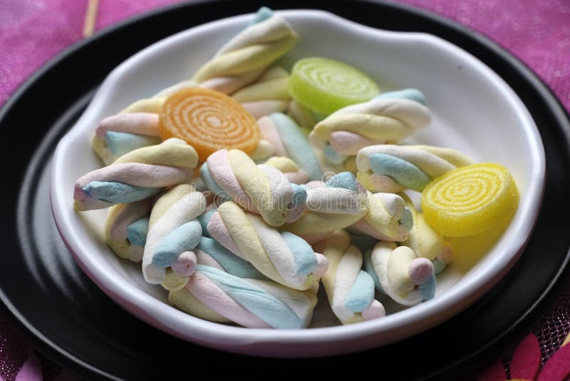 Multi-colored FRUIT FLAVOR Fluffy Marshmallows, Tasty, Colorful ...