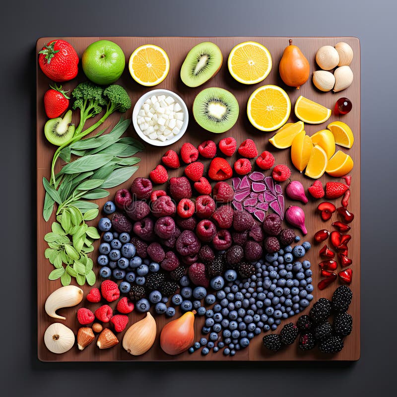 Multi-colored Fruit Layout Ai Generation Stock Illustration ...
