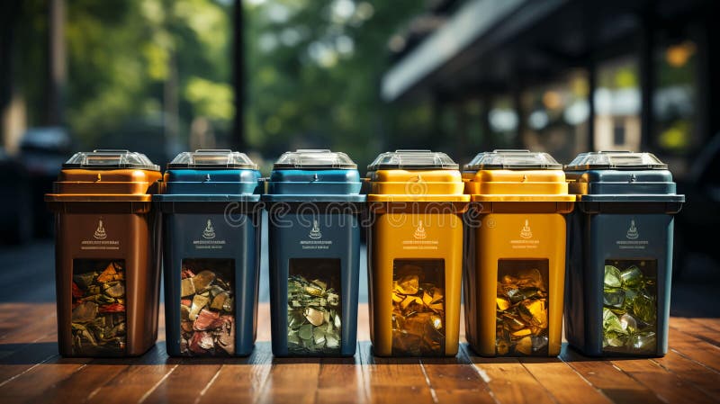 Multi-colored Garbage Containers. the Concept of Recycling, Separate ...