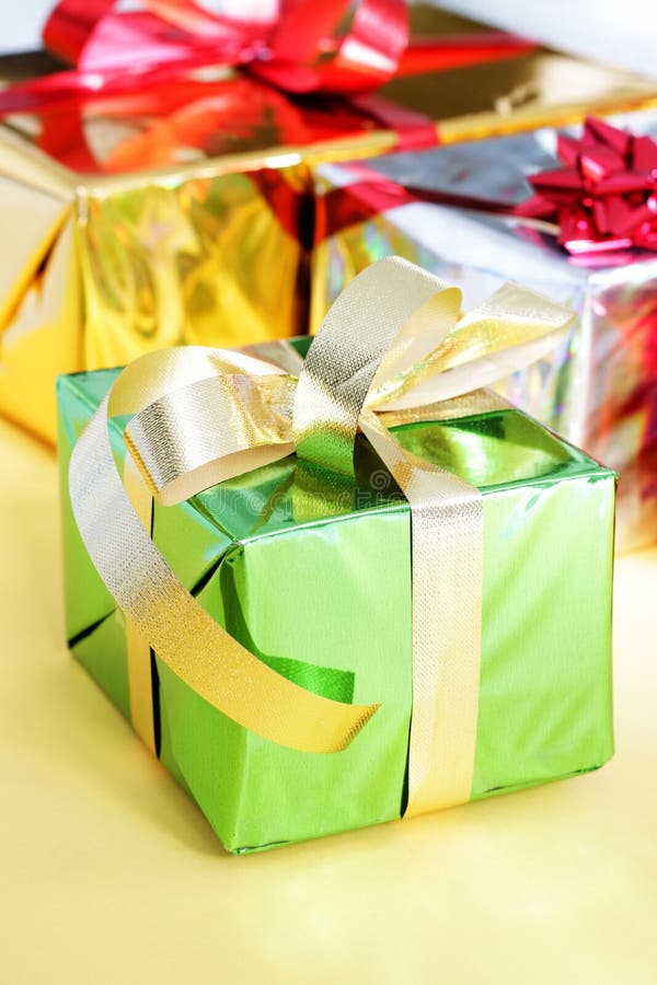 Multi-colored gift boxes stock image. Image of silver - 16249583