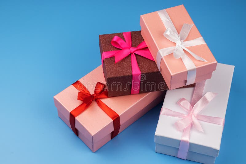 Multi-colored gift boxes stock image. Image of holiday - 163947183