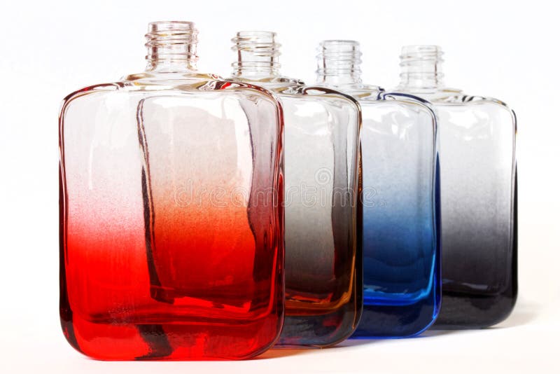 Red and Blue glass bottles stock image. Image of bottle - 12081383