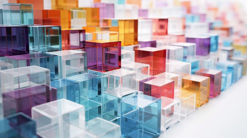 Multi-colored Glass Cubes. Background from Squares. Abstraction ...