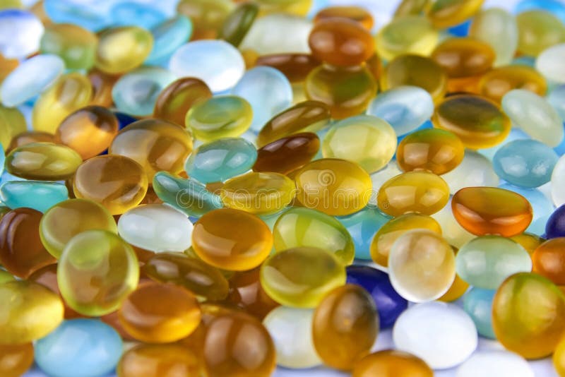 Multi-colored Glass Stones Polished by the Sea Stock Image - Image of ...