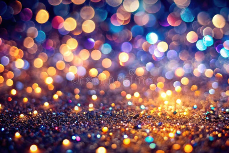 Multi-colored Glitter Sparkles, Out of Focus, Blur into Spots of Light ...