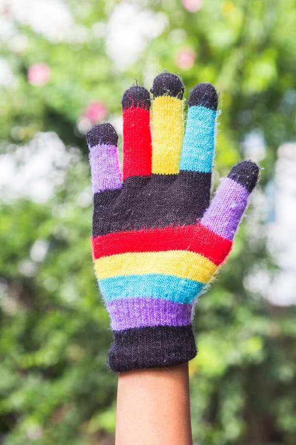 Multi-colored gloves stock photo. Image of scarf, warmth - 60927280