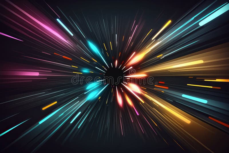 Multi-colored Glowing Lights Explode on Transparent Background. Stock ...