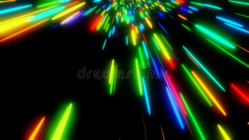 Multi Colored Glowing Motion Elements - Top Perspective View, 3D ...
