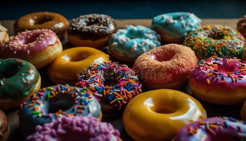 A Multi Colored Gourmet Donut, a Sweet Temptation for Indulgence ...
