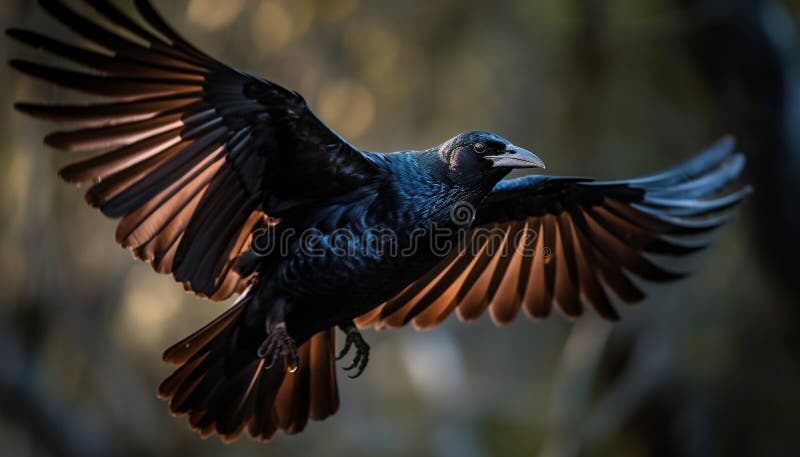 Multi Colored Hawk Perching on Branch, Spread Wings Generated by AI ...
