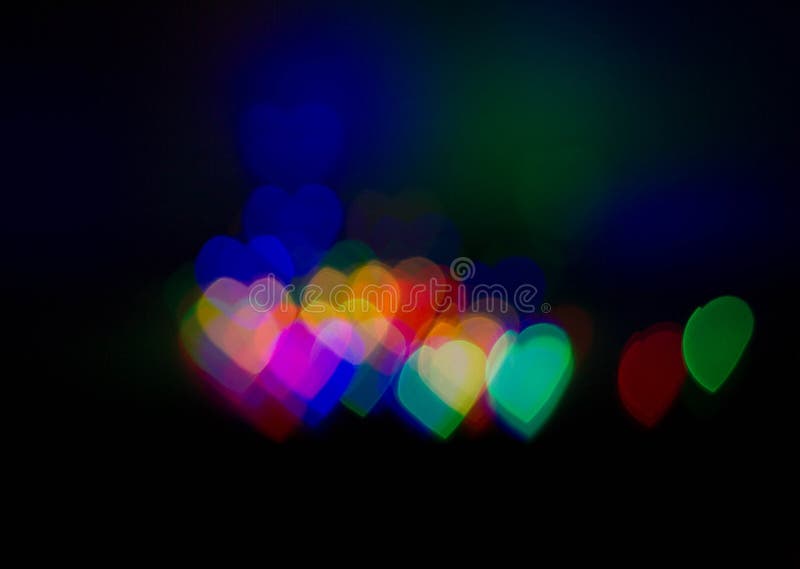 Multi-colored Heart Shaped Bokeh Stock Image - Image of glow, blurry ...
