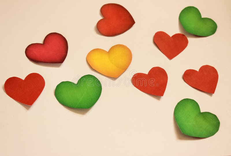 Multi colored hearts stock image. Image of paper, romantic - 67199803