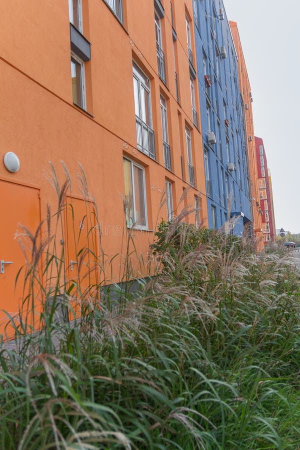 Multi-colored High-rise Building Facade Stock Photo - Image of multi ...