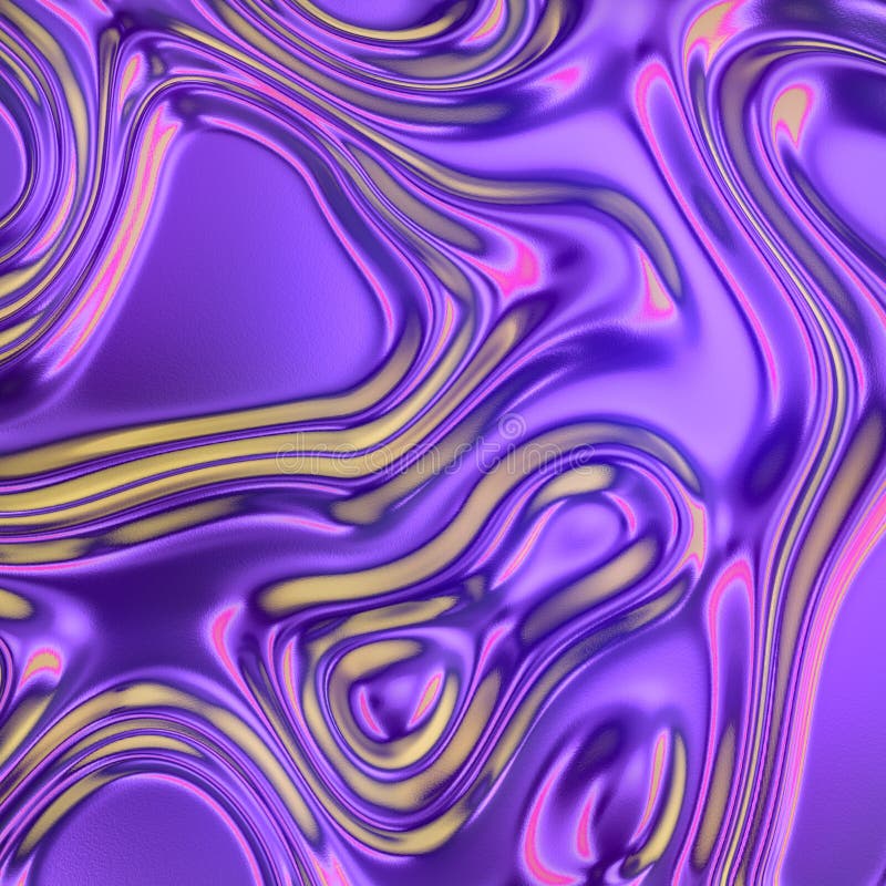 Multi Colored Holographic Waves Pattern. 3d Rendering Digital ...