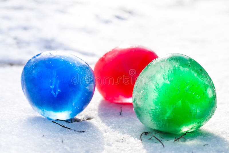 Multi-colored Ice Balls on a Sunny Day Stock Image - Image of blue ...