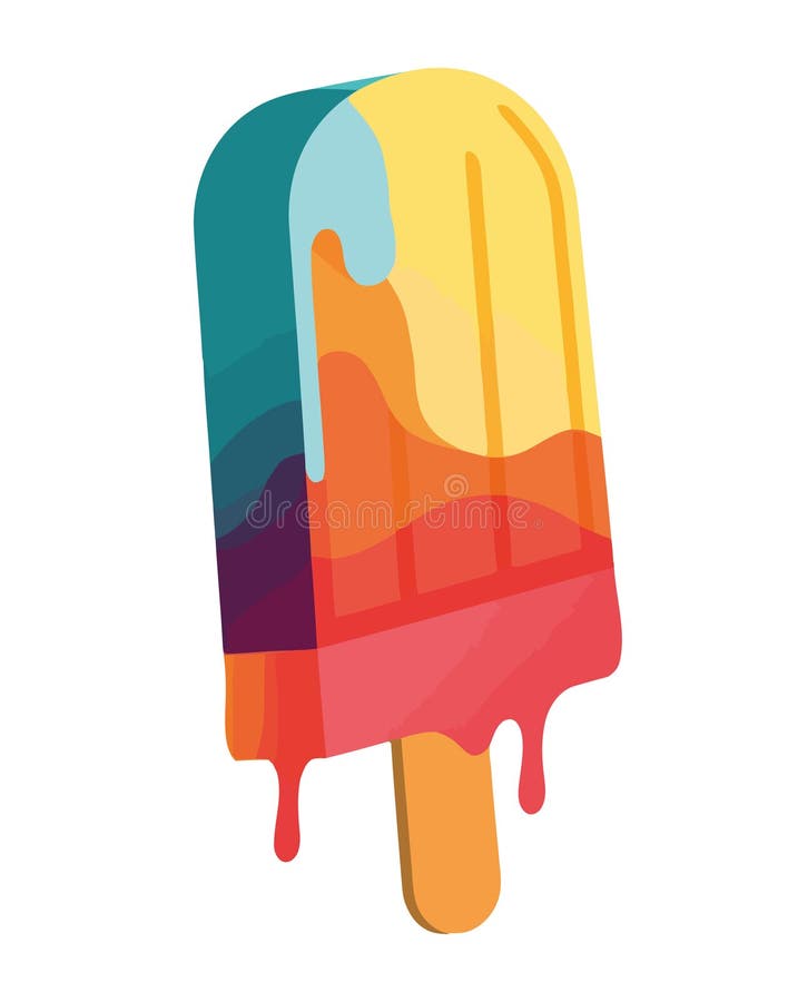 Multi Colored Ice Cream Melts, Summer Fun Stock Vector - Illustration ...