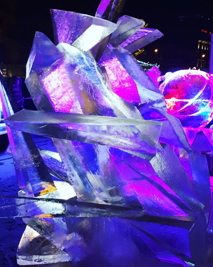 Multi-colored Ice Polygonal Night Stock Photo - Image of night ...