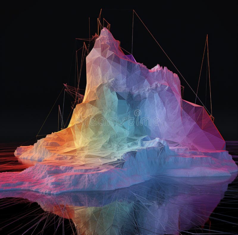 Multi-colored Iceberg in Rainbow Colors Stock Illustration ...