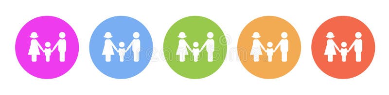 Multi Colored Icon Family. Button Banner Round Badge Interface for ...