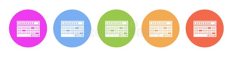 Multi Colored Icon Lock Password. Button Banner Round Badge Interface ...