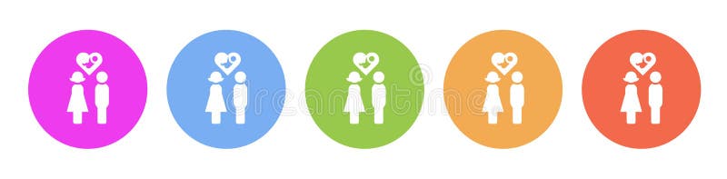 Multi Colored Icon Love Baby Parent. Button Banner Round Badge ...
