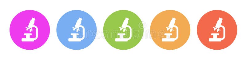 Multi Colored Icon Microscope. Button Banner Round Badge Interface for ...