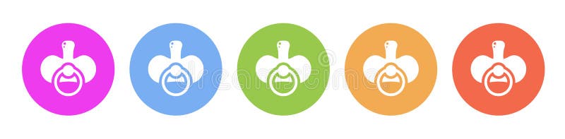 Multi Colored Icon Pacifier. Button Banner Round Badge Interface for ...