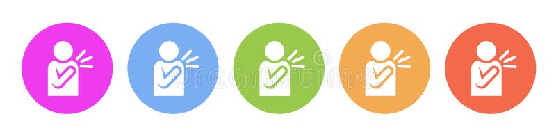 Multi Colored Icon Pain in Shoulder. Button Banner Round Badge ...