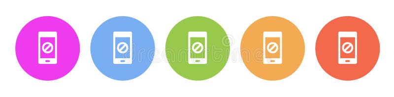 Multi Colored Icon Phone Block. Button Banner Round Badge Interface for ...