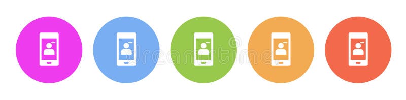 Multi Colored Icon Phone Contact Remove. Button Banner Round Badge ...