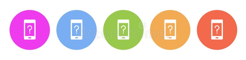 Multi Colored Icon Phone Help. Button Banner Round Badge Interface for ...