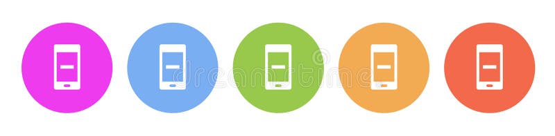 Multi Colored Icon Phone Minimize Minus. Button Banner Round Badge ...