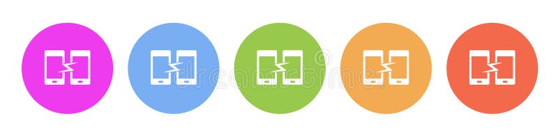 Multi Colored Icon Phone Sync. Button Banner Round Badge Interface for ...