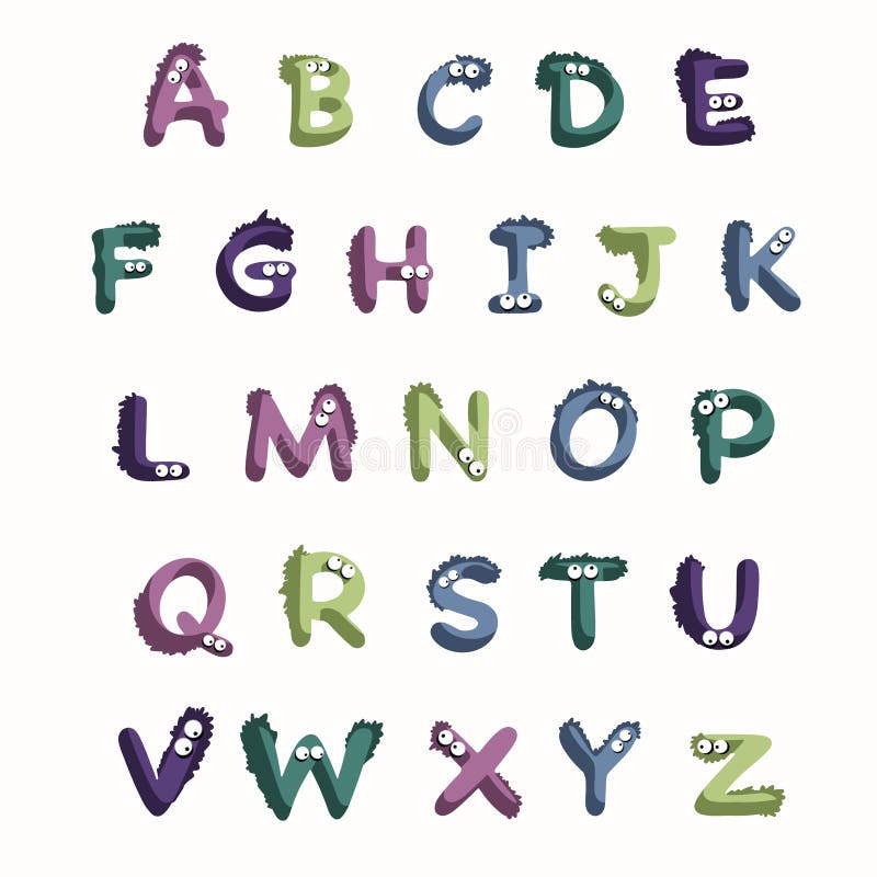 Multi-colored Illustrations of the Letters of the Alphabet on a White ...