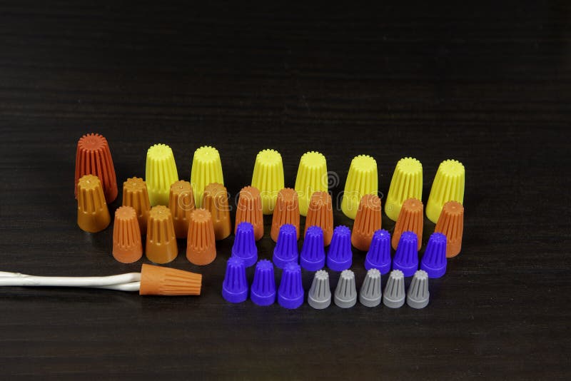 Multi-colored Insulators for Bare Wire Ends Stock Image - Image of ...