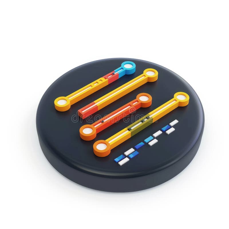 Colorful Abstract 3D Network Connections on Dark Disc Stock ...