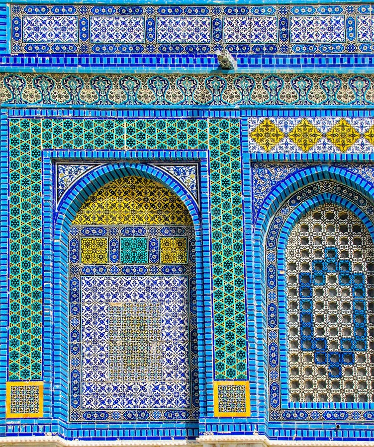 Islamic Mosaic Pattern with Blue Tiles Stock Image - Image of grunge ...