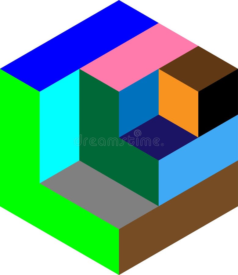 Multi Colored Isometric Cube Vector Stock Vector - Illustration of ...