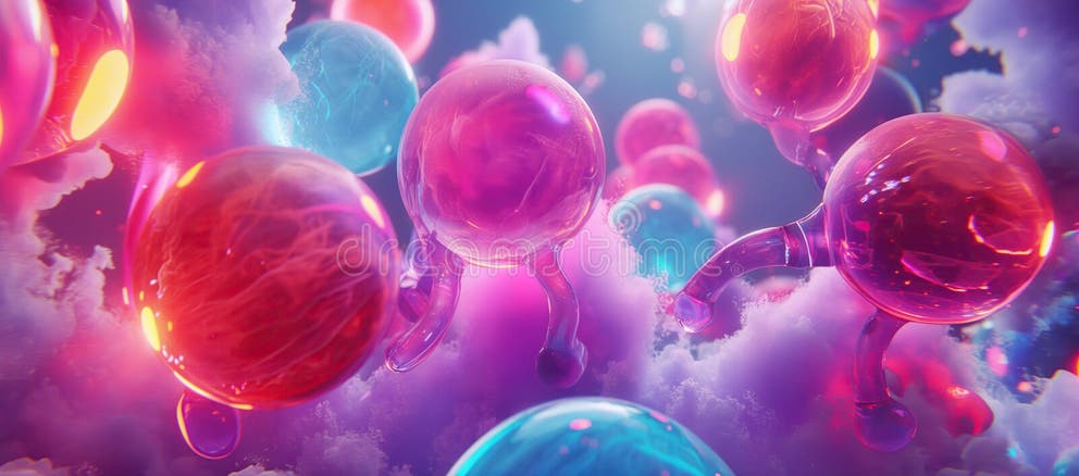 Multi-colored Jelly Spheres Deform Each Other Stock Photo - Image of ...